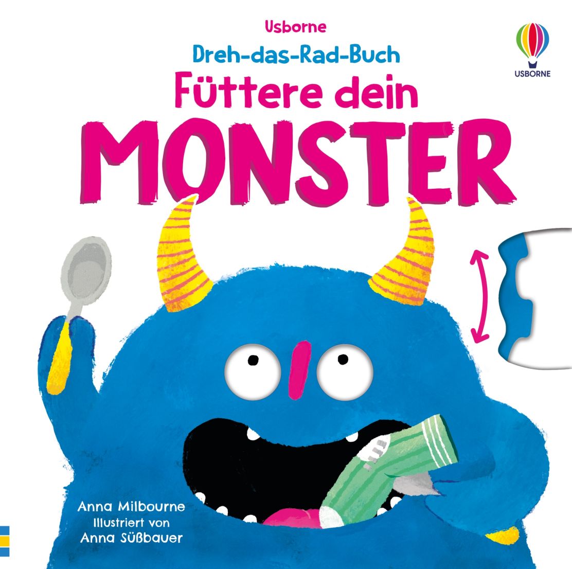Dreh-das-Rad-Buch: Füttere dein Monster | Usborne | Lesespaß für Kinder